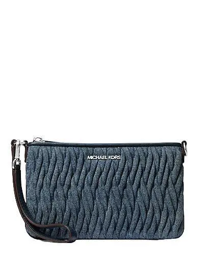 Michael Kors Matelassé Denim Wristlet - Blue