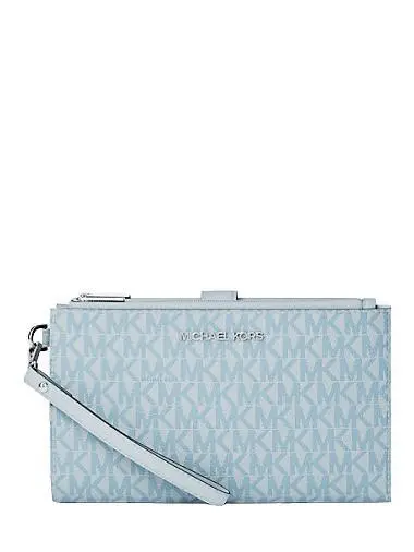 Michael Kors Jet Set Travel Large Signature Logo Wristlet - Blue