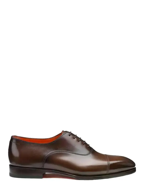 Santoni Leather Oxford Shoes - Brown