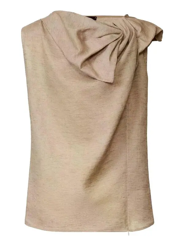 Fabiana Filippi Drape Sleeveless Top - Neutrals