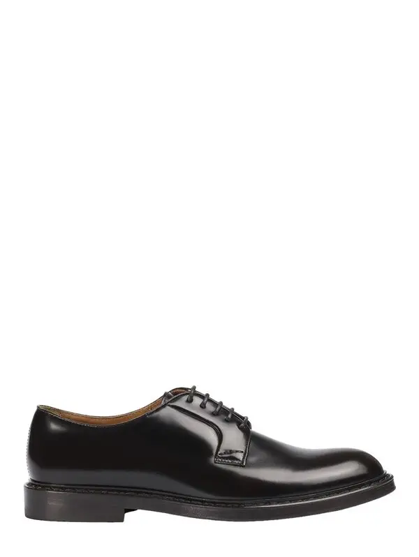 DOUCAL'S Brushed Leather Derby Shoes - Ebony