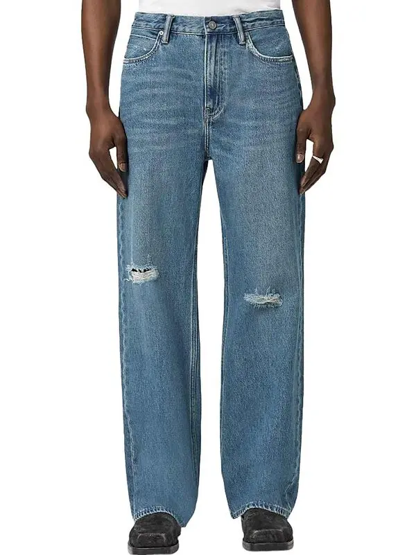 ALLSAINTS Lenny Wide Fit Jeans - Destroy Mid Indigo