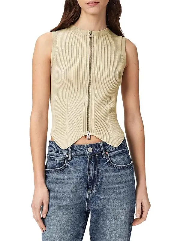 ALLSAINTS Cruz Zip Waistcoat - Haze Green