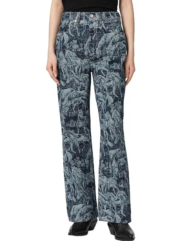 ALLSAINTS Blake High Rise Wide Leg Jeans - Printed Indigo