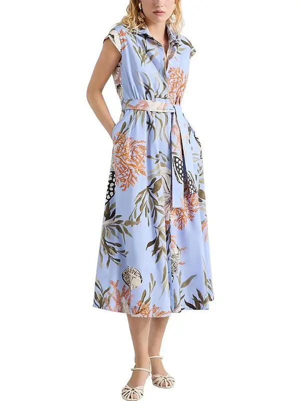 Marella Padana Printed Dress - Light Blue