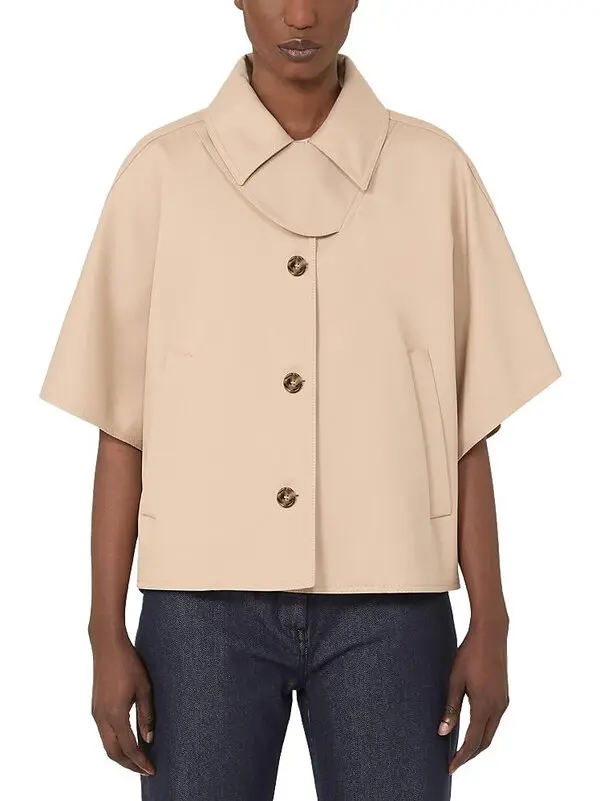 Max Mara Mxapaggio Cropped Cape Jacket - Albino