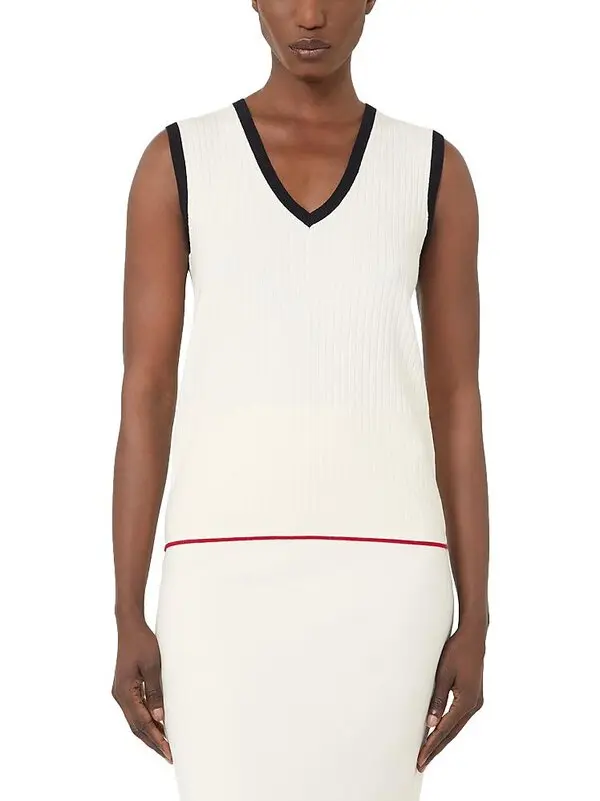 Max Mara Mstumile Ribbed Tank Top - White Blue