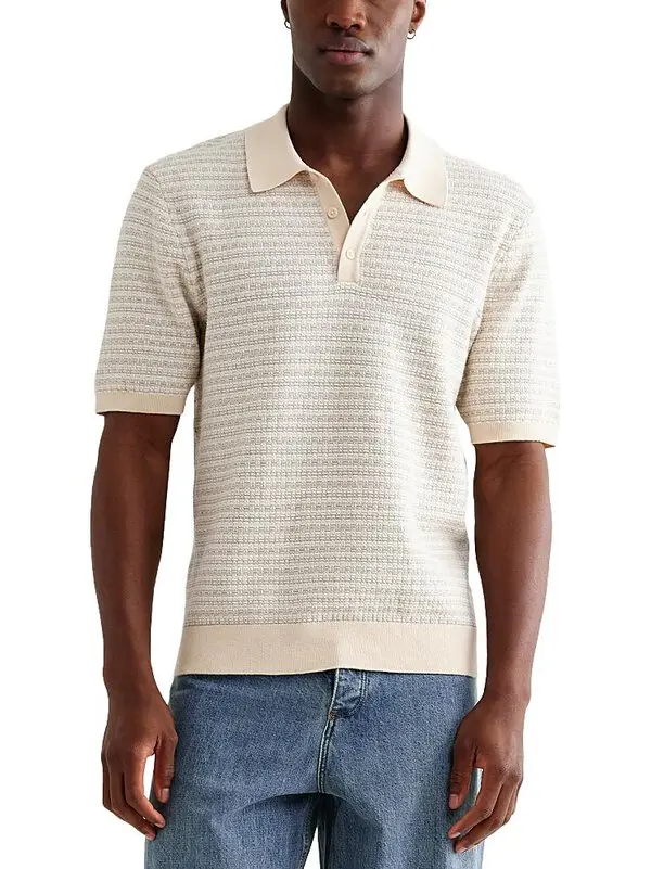 WAX LONDON Naples Stripe Polo Shirt - Natural