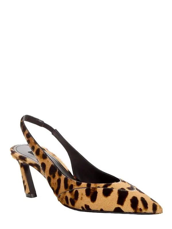 Givenchy Spiky Calf Hair Slingback Pumps - Black/beige