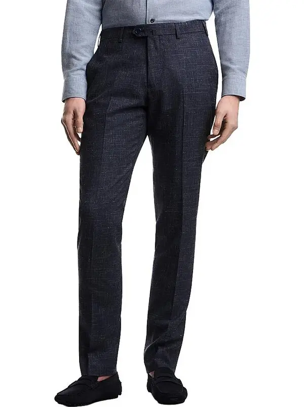 Emporio Armani Wool, Silk, And Linen Trousers - Navy Blue