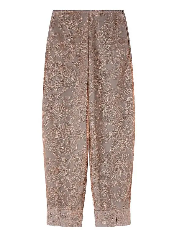 Emporio Armani Floral Embroidered Tulle Pants - Nude/persimmon