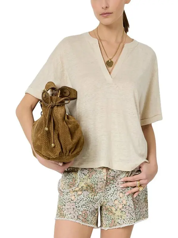 Gerard Darel Miora Linen Top - Natural