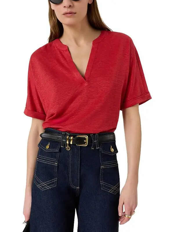 Gerard Darel Miora Linen Top - Red