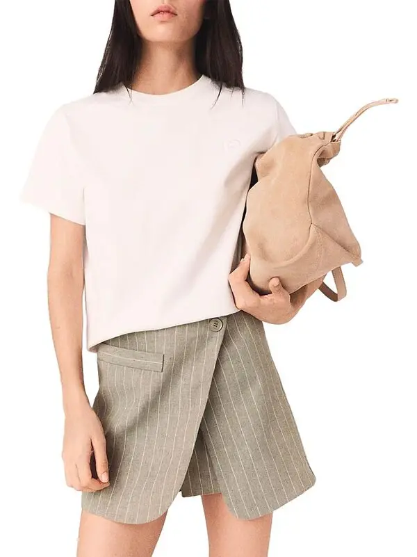 Maje Ipimousse Pinstripe Skort - Khaki