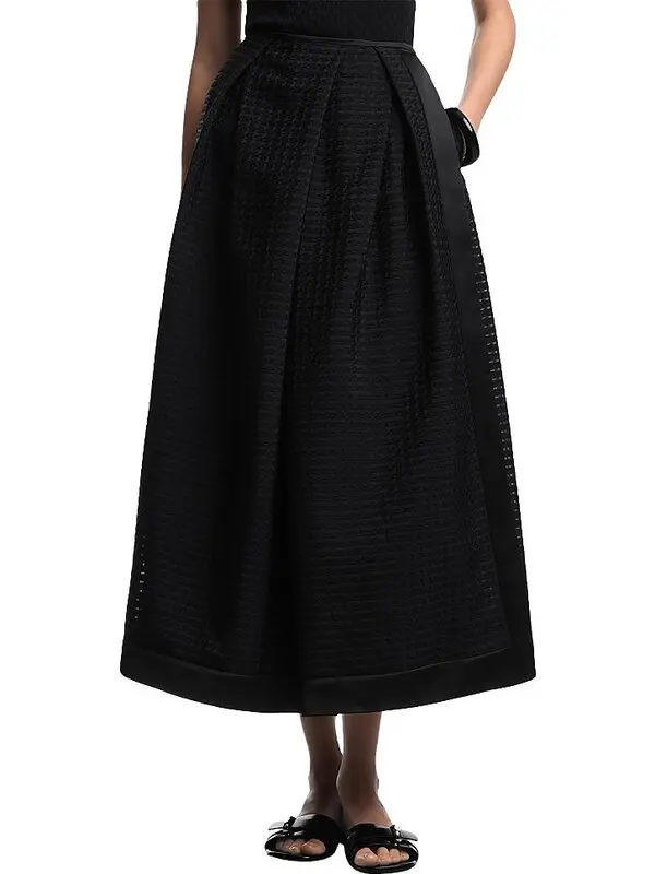 Emporio Armani Vichy 3d Jacquard Midi Skirt - Black