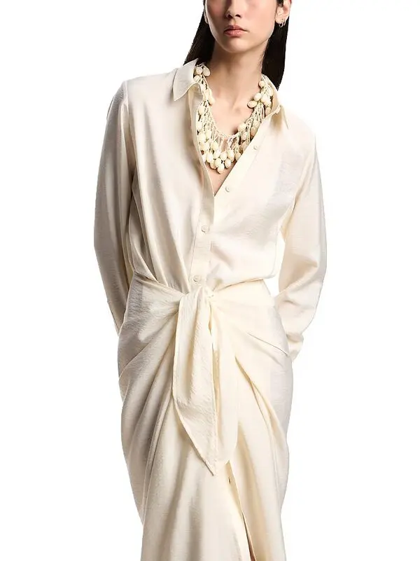 Emporio Armani Techno Wrap Maxi Dress - Vanilla