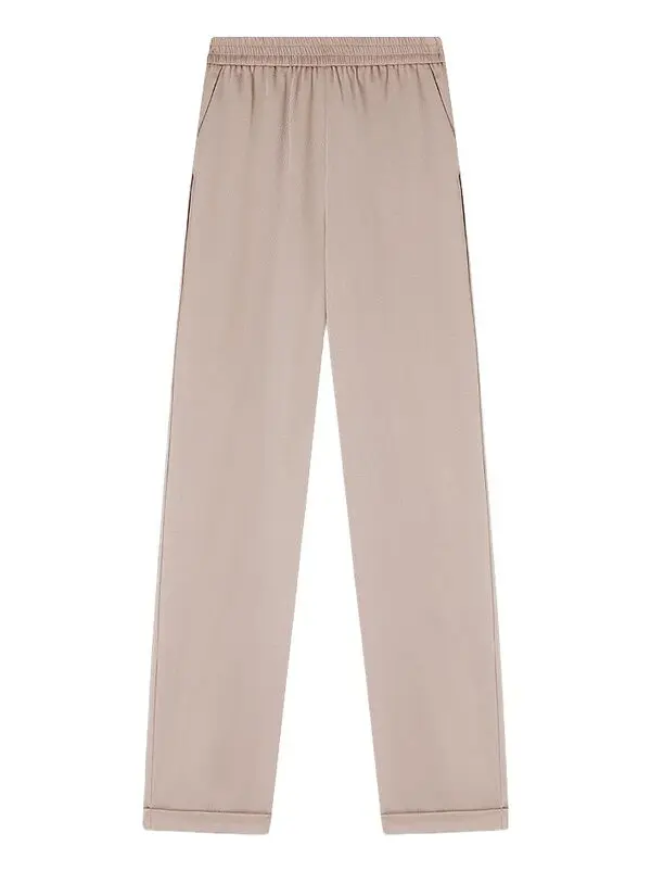 Emporio Armani Crepe Twill Straight Pants - Dune