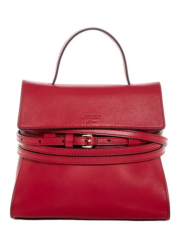 Moschino Small Leather Shoulder Bag - Red