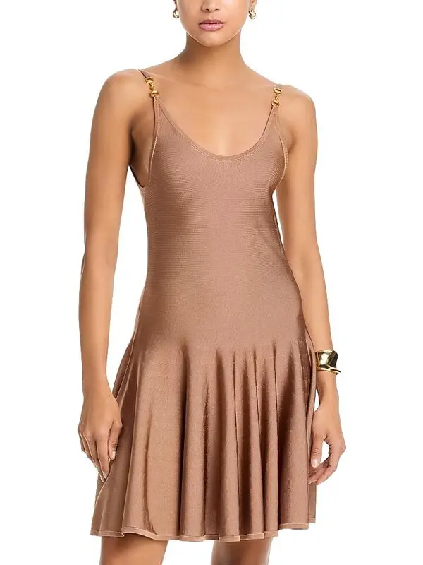 L'Agence Lana Flare Knit Dress - Pecan