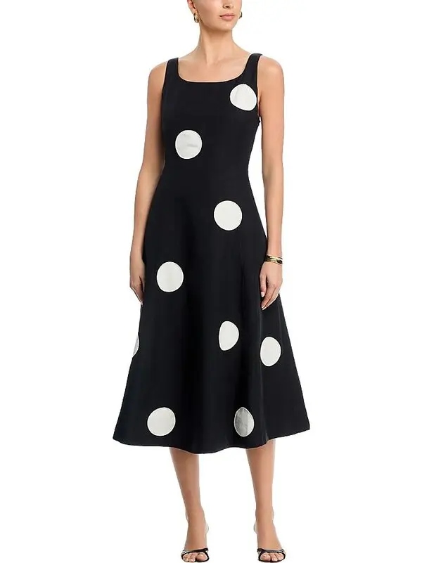 Elie Tahari Lucie Midi Dress - Noir/white