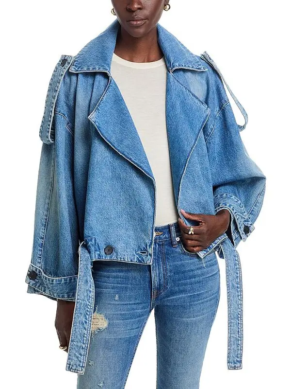 Brandon Maxwell Regan Denim Trench Coat - Indigo