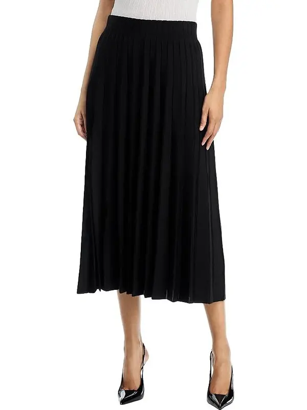 Lafayette 148 New York Pleated Knit Pull-on Skirt - Black
