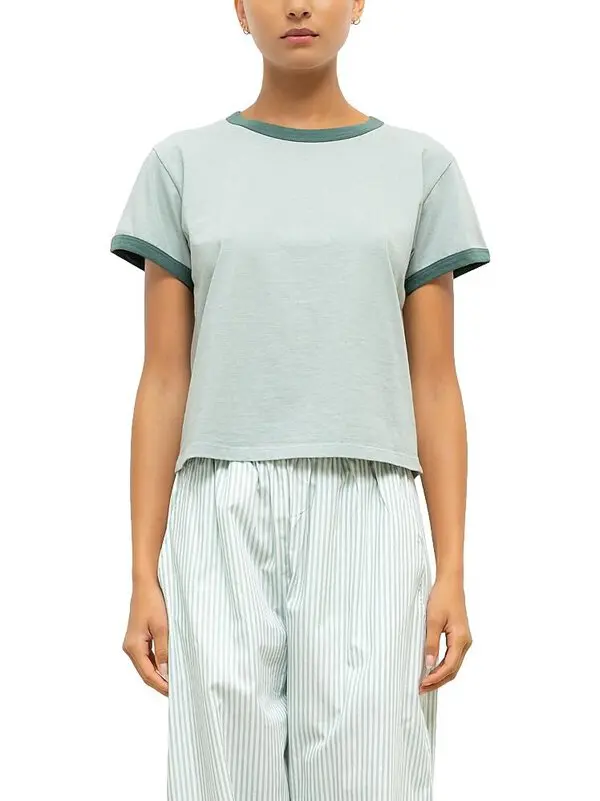 LESET Margot Ringer Tee - Eucalyptus