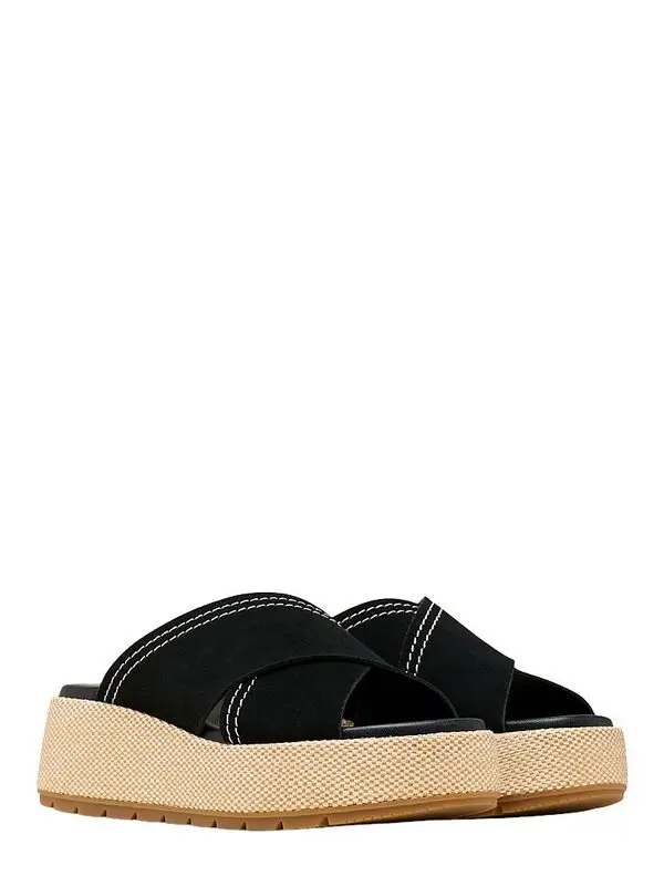 Sorel Sunpeak Platform Sandals - Black/gum
