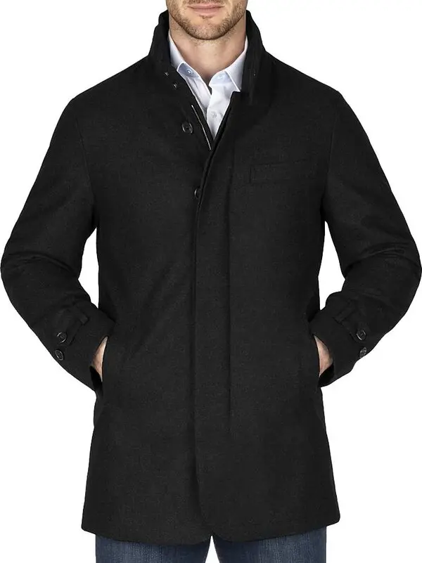 NORWEGIAN WOOL Stretch Down Filled Car Coat - Black