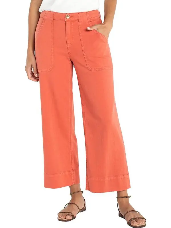 LIVERPOOL Stride Mid Rise Cargo Wide Jeans - Red Clay