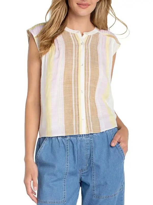 LIVERPOOL Dolman Button Front Blouse - Neapolitan