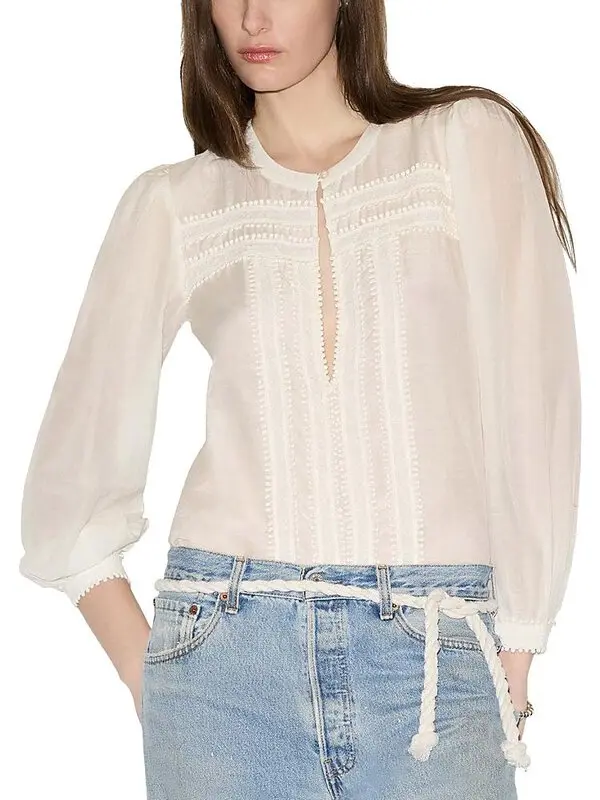 RE/DONE Tate Long Sleeve Blouse - Ivory