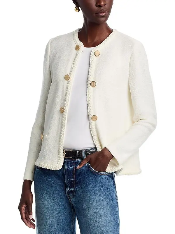 Misook Soft Knit Jacket - New Ivory