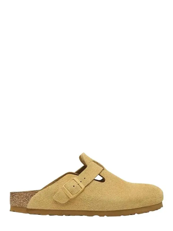 BIRKENSTOCK Boston Suede Clogs - Latte Cream