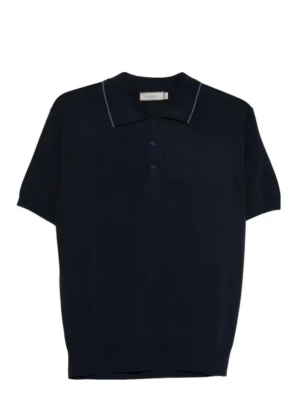 Canali Piped Polo Shirt - Blue