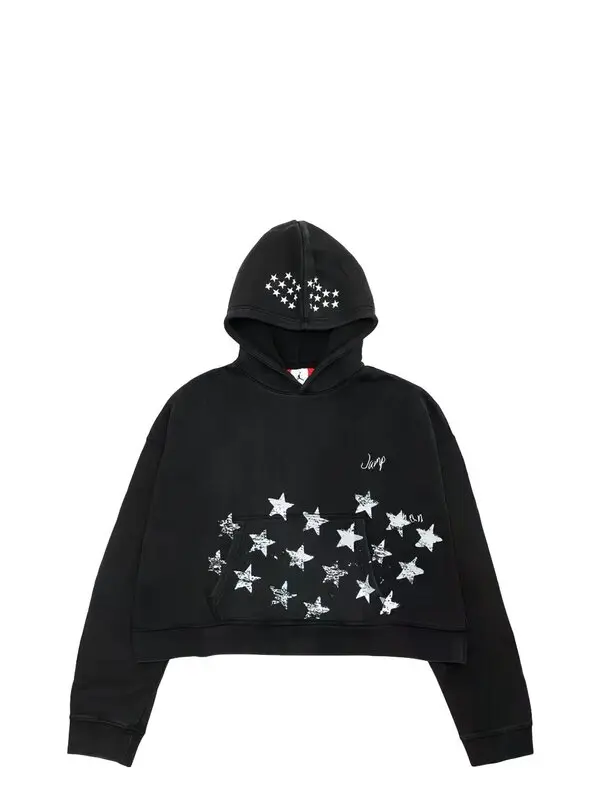 JORDAN Star-print Hoodie - Black