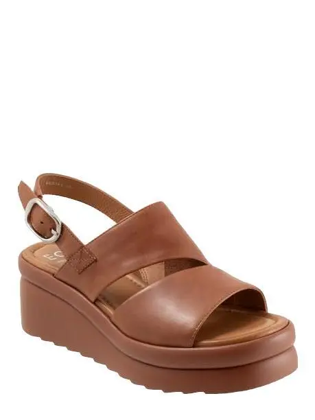 Eos Platform Wedge Slingback Sandals - Brandy