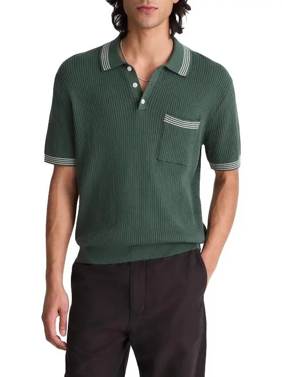 Madewell Tipped Sweater Polo - Botanical Green