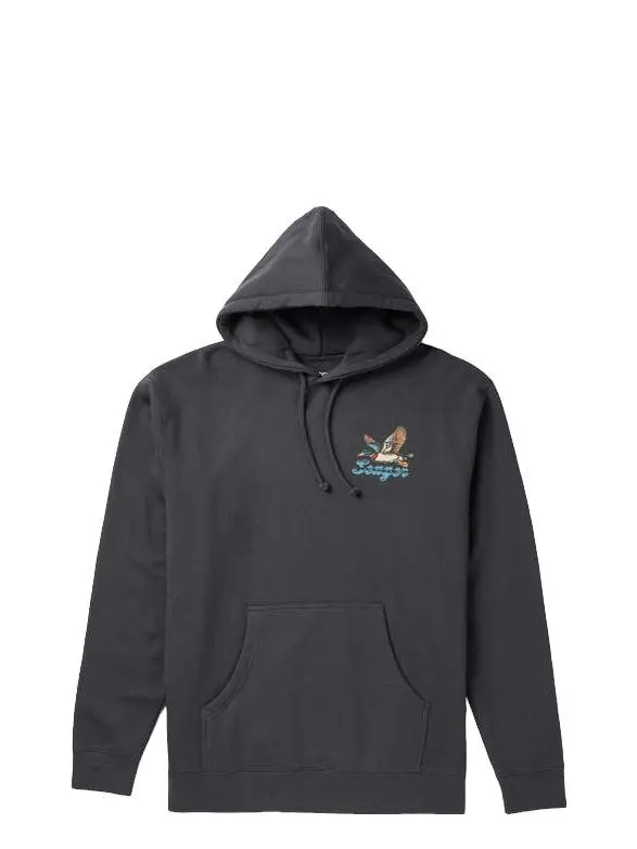 SEAGER CO Hooded Cotton-blend Fleece Knit Pullover - Asphalt