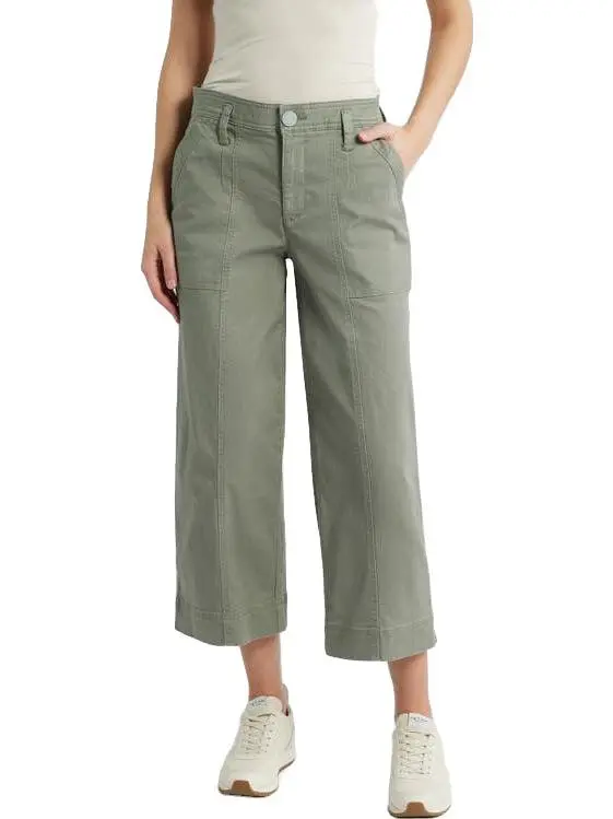 Wit & Wisdom Skyrise Crop Wide Leg Utility Pants - Deep Seagrass