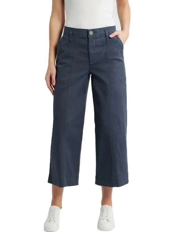 Wit & Wisdom Skyrise Crop Wide Leg Utility Pants - Orion Blue