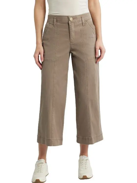 Wit & Wisdom Skyrise Crop Wide Leg Utility Pants - Portobello