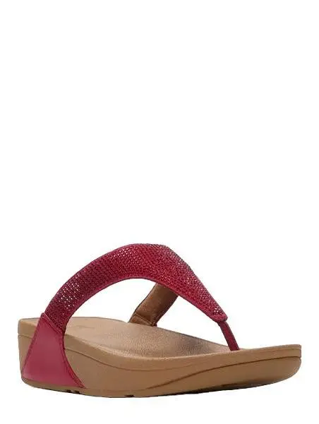 Fitflop Lulu Crystal Embellished Toe-post Sandals - Burnt Berry