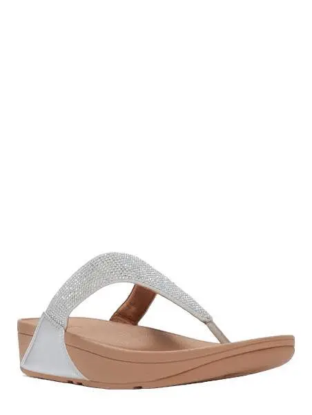 Fitflop Lulu Crystal Embellished Toe-post Sandals - Steeled Silver