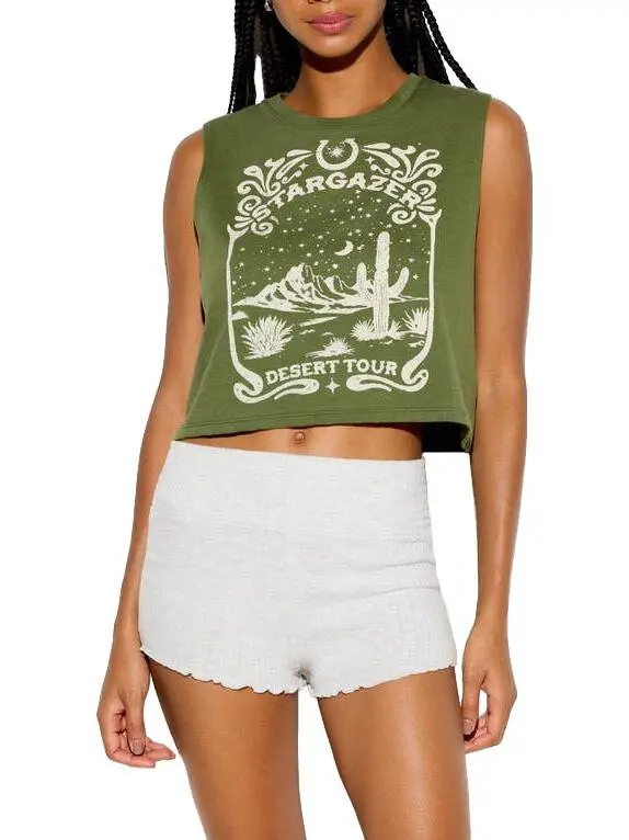 Spiritual Gangster Stargazer Spirit Crop Top - Laurel Green