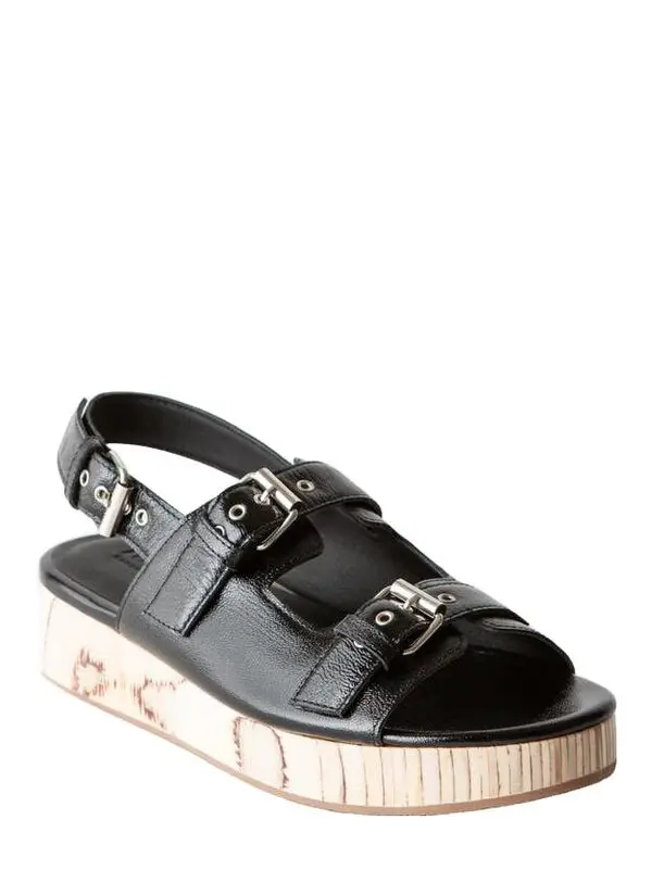 FORTRESS Leja Flatform Sandal - Gloss Black Nappa