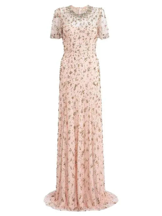 Jenny Packham Ambiance Beaded Maxi Gown - Sugar