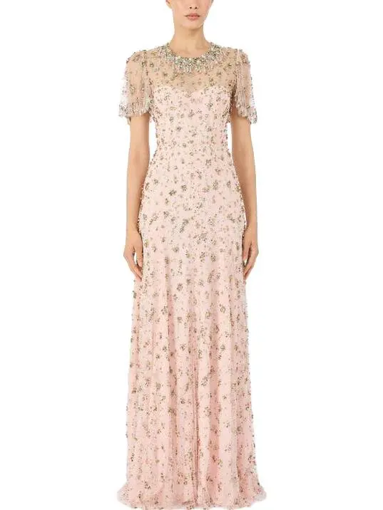 Jenny Packham Ambiance Beaded Maxi Gown - Sugar