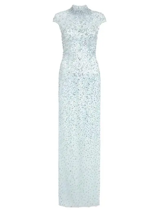 Jenny Packham Treasure Beaded Maxi Gown - Alice Blue