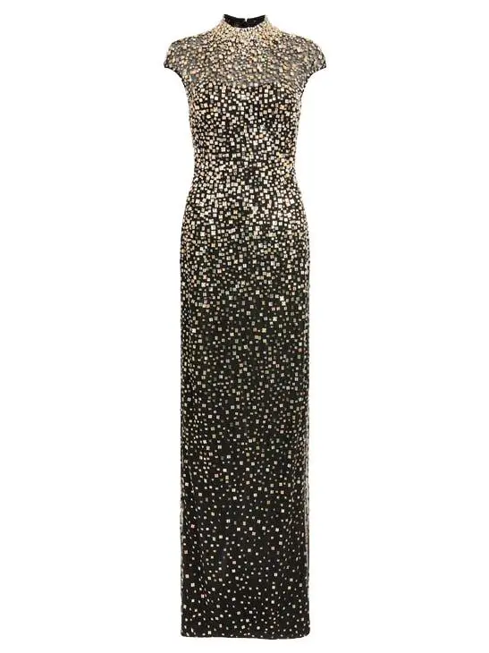 Jenny Packham Treasure Beaded Maxi Gown - Liquorice